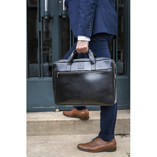 EXACOMPTA Notebook-Umhängetasche EXACTIVE, Leder, schwarz | Kopierpapier.de