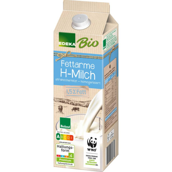EDEKA Bio H-Milch, 1,5% fettarm 10x 1 Liter | kopierpapier.de