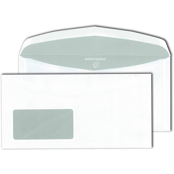 ELEPA Briefhülle DIN lang mit Fenster, Nassklebung, 80g m², weiß, 1000 ...