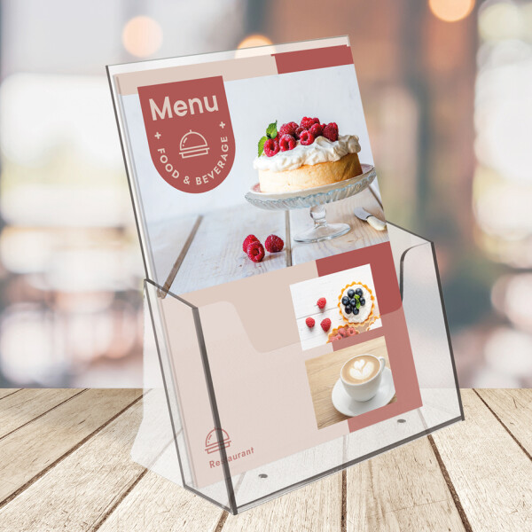 EUROPEL Tisch-Prospekthalter, A5 hoch, 1 Fach, glasklar | Kopierpapier.de