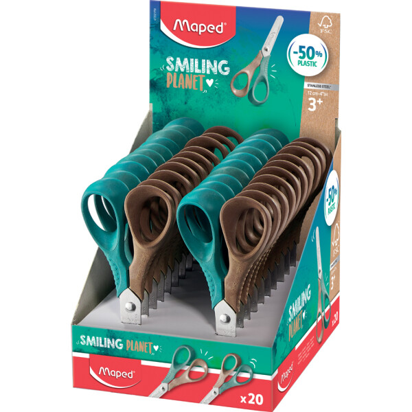 Maped Bastelschere VIVO SMILING PLANET, rund, 20er Display ...