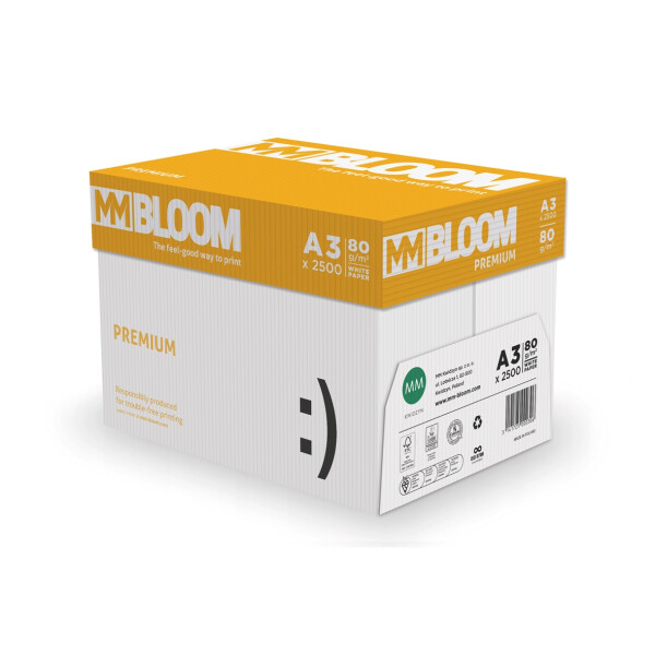MM BLOOM Premium Businesspapier A3 80g - 1 Karton (2.500 Blatt ...