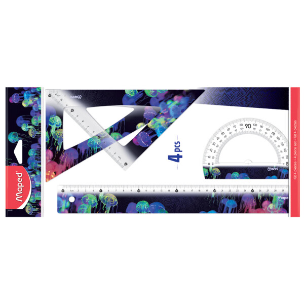 Maped Geometrie-Set DEEPSEA PARADISE, 4-teilig | Kopierpapier.de