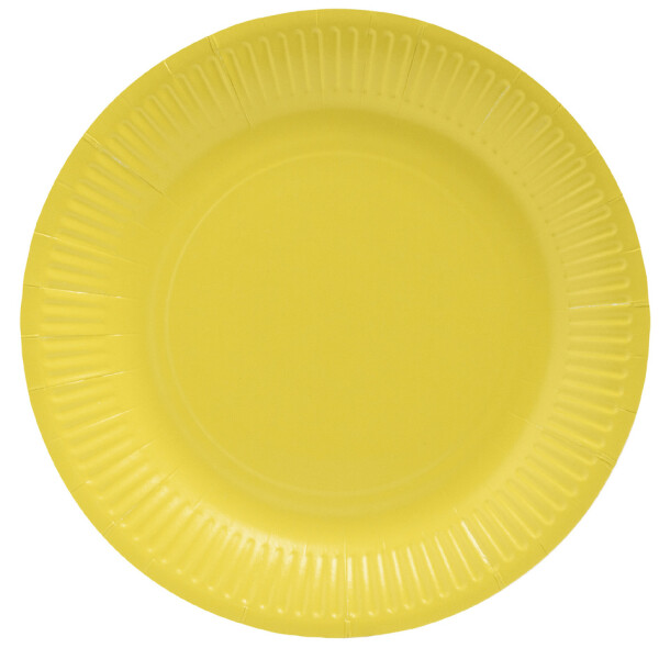 PROnappe Papp-Teller, rund, 230 mm, gelb | Kopierpapier.de