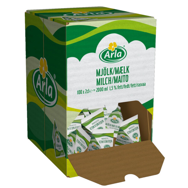 Arla Milch-Portion 1,5% Fett, im Displaykarton