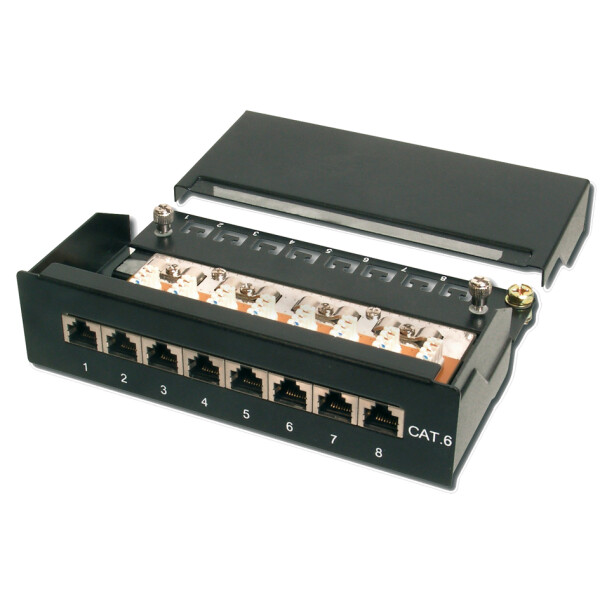 DIGITUS Desktop Patch Panel Kat.6, Klasse E, 8 x RJ45, 1HE ...